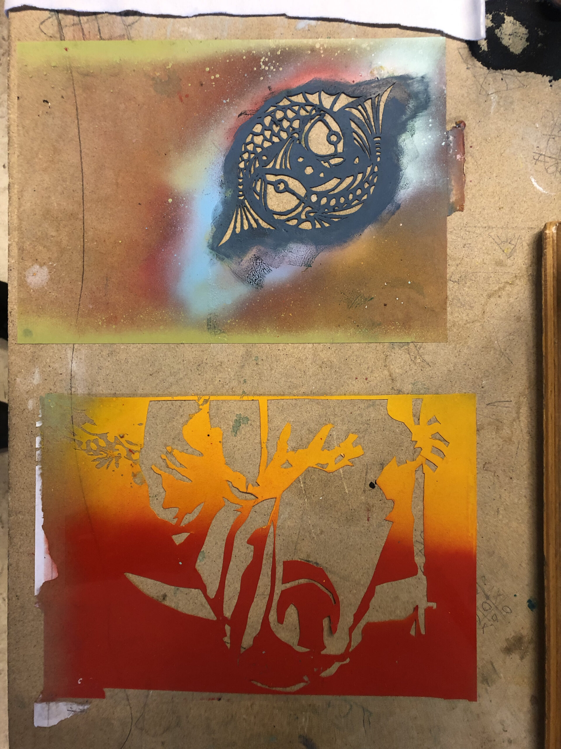 Stencils og tryk et værkstedsprojekt